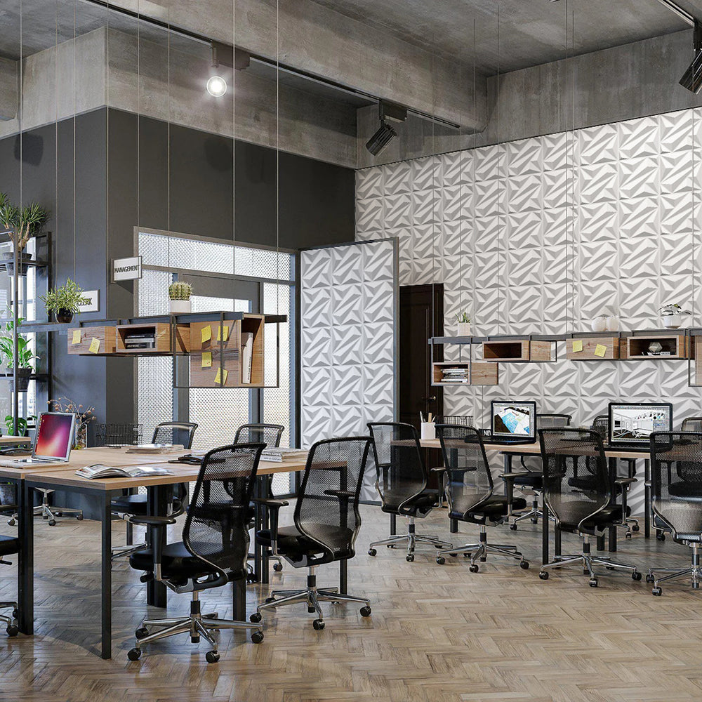 STICKGOO 12-Pack Irregular Diamond 3D Decorative PVC Wall Panels Black