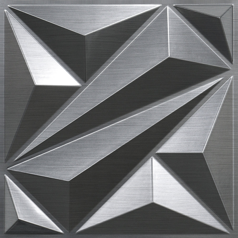 STICKGOO 12-Pack Irregular Diamond 3D Decorative PVC Wall Panels Black