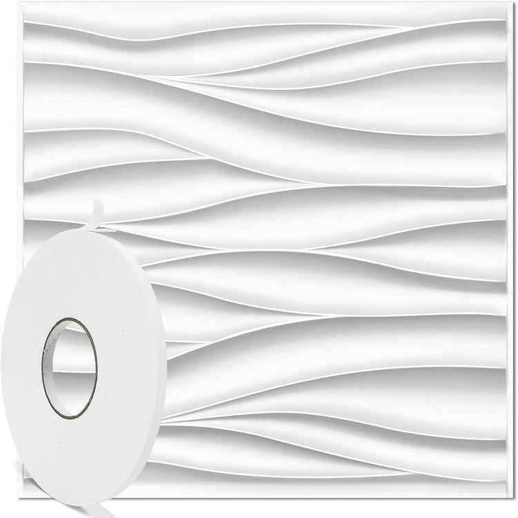 STICKGOO 3D Panels For Walls Black Wave Wall Tiles For Interior Décor