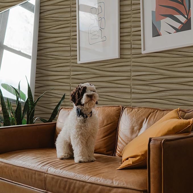 STICKGOO 3D Panels For Walls Black Wave Wall Tiles For Interior Décor