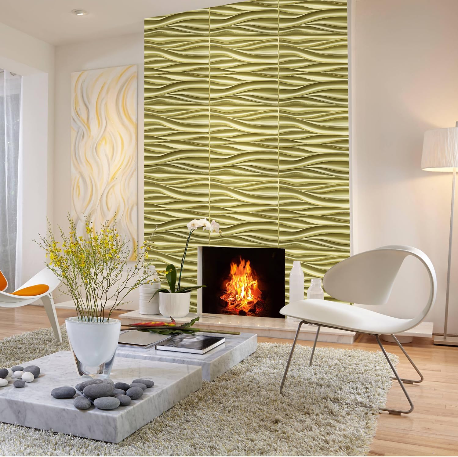STICKGOO 3D Panels For Walls Black Wave Wall Tiles For Interior Décor