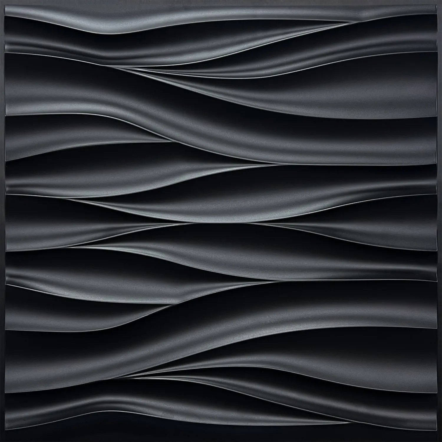 STICKGOO 3D Panels For Walls Black Wave Wall Tiles For Interior Décor