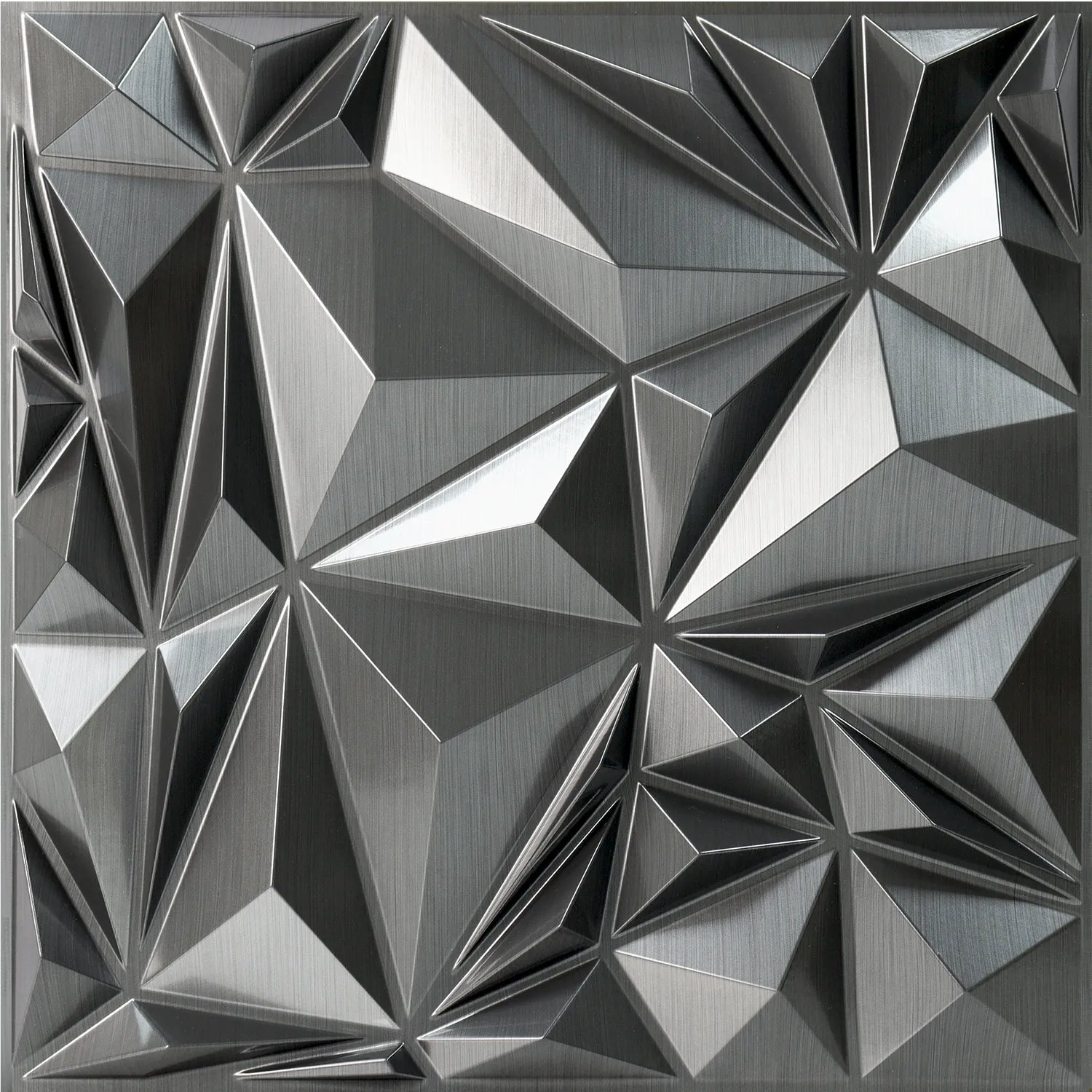 STICKGOO 12-Pack Irregular Diamond 3D Decorative PVC Wall Panels Silver
