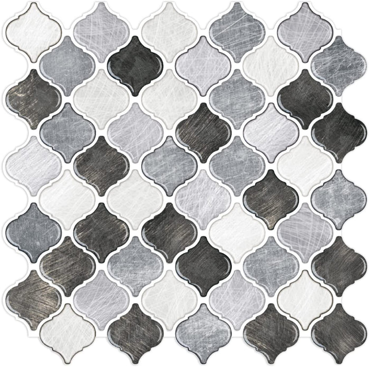 STICKGOO Grey Arabesque Thick Peel and Stick Tile Kitchen Backsplash